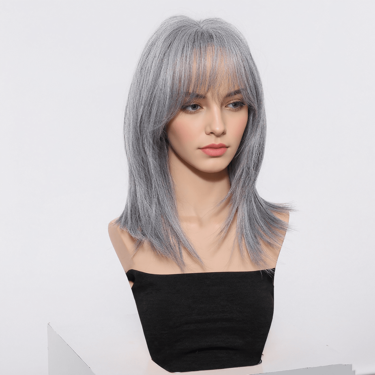 HairCube Airy Elegance: New Shoulder-Length Layered Synthetic Wig ...