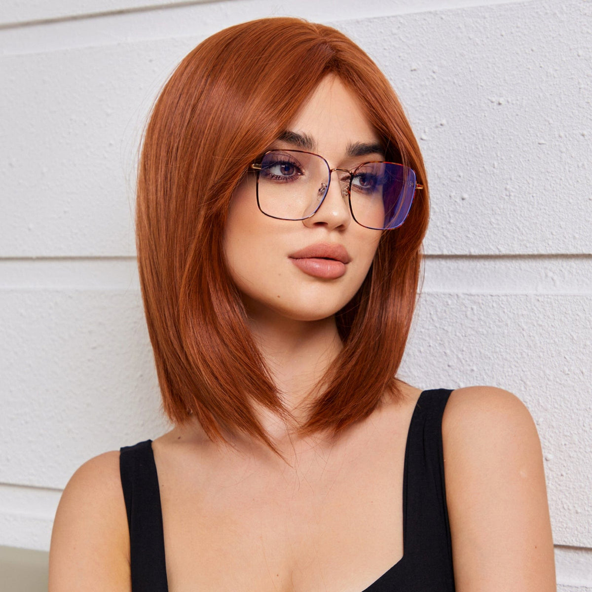 Haircube 15 Inches Maple Color Natural Layered Bob Synthetic Wig – HAIRCUBE