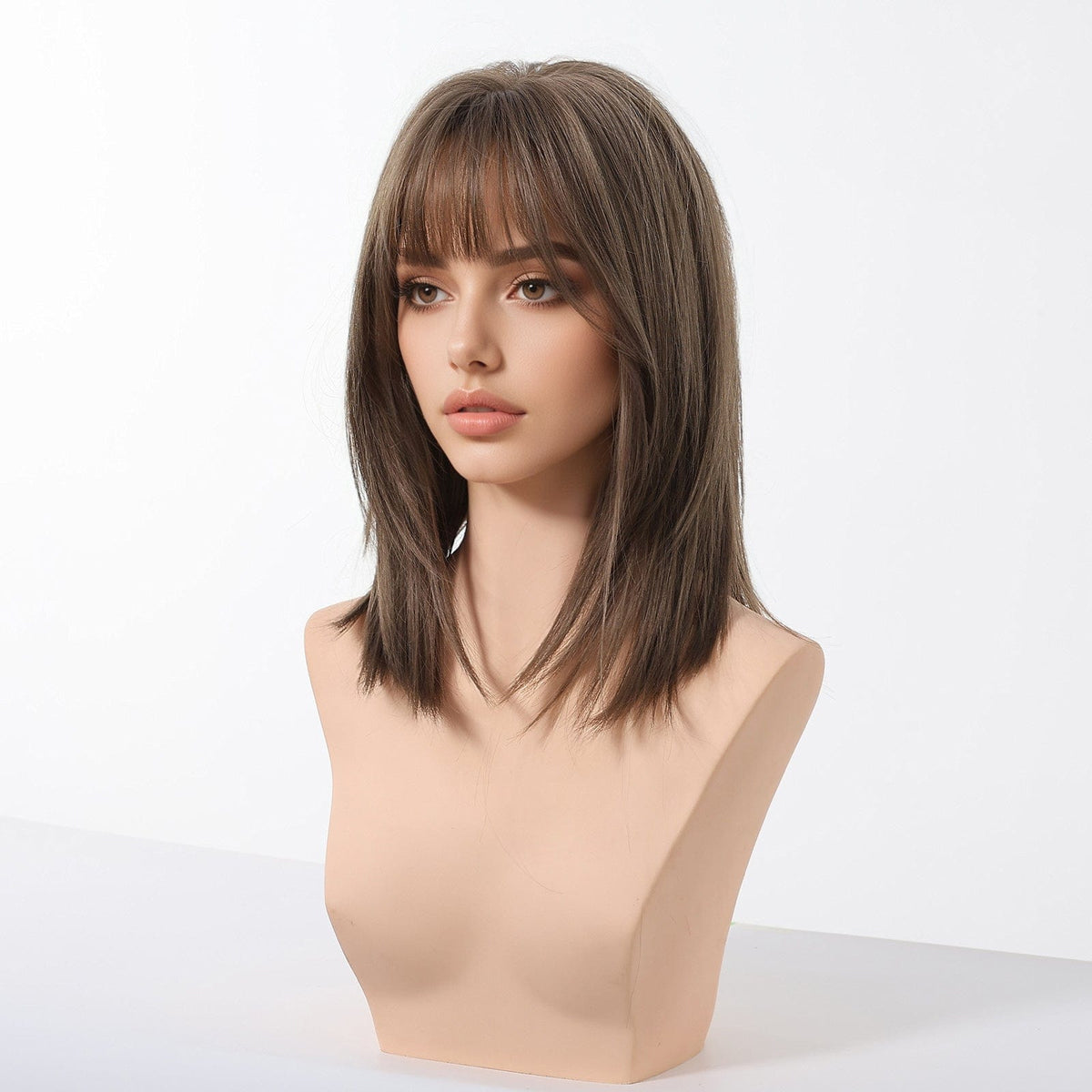 HairCube Hard Silky Free-Parting Natural Scalp Wig - Natural Brown Lay ...