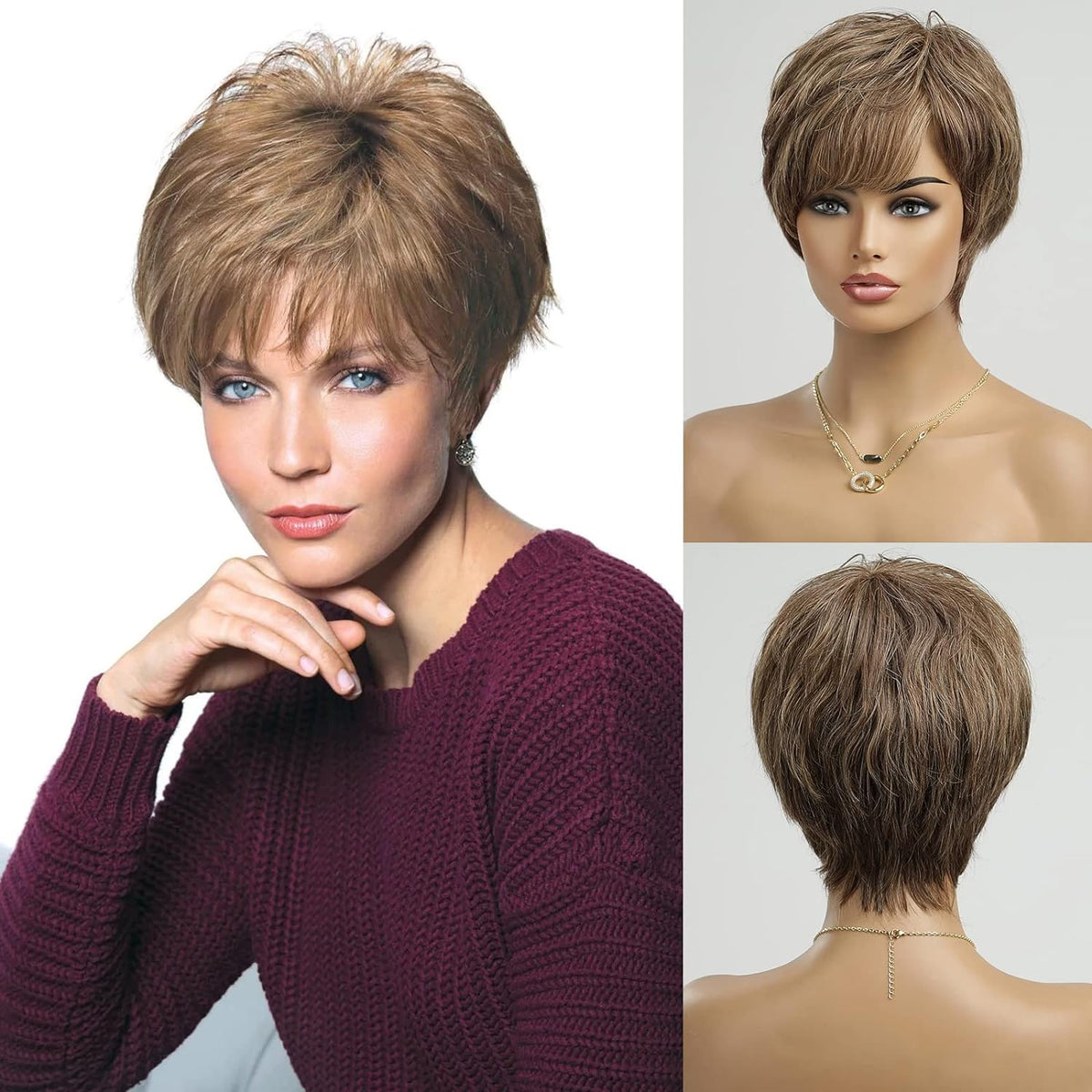 🆕Haircube Ombre Blonde Pixie Cut Natural Short Human Hair Wigs – HAIRCUBE