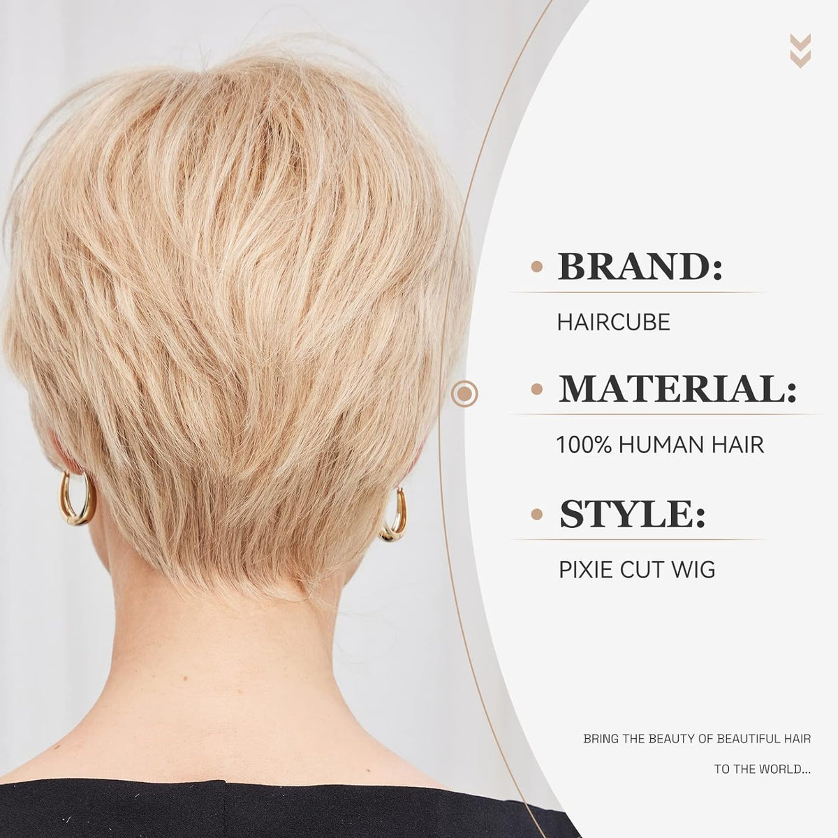 🆕Haircube Ombre Blonde Pixie Cut Natural Short Human Hair Wigs – HAIRCUBE