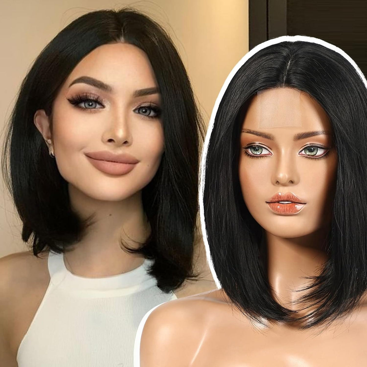 Haircube Classic Black Bob Wig with Lace Front – HAIRCUBE