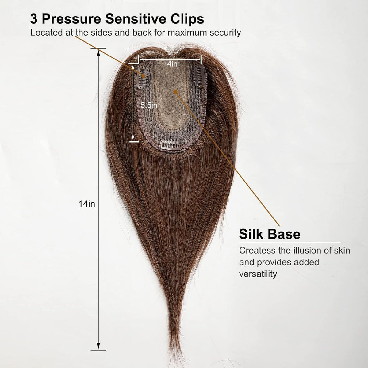 HAIRCUBE 8 Colors Human Hair Toppers For Women, 100% Remy Human Hair T