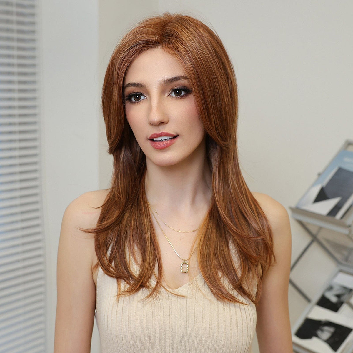 HairCube Classic Ginger Layered 13x6 Free Parting Synthetic Wig – HAIRCUBE