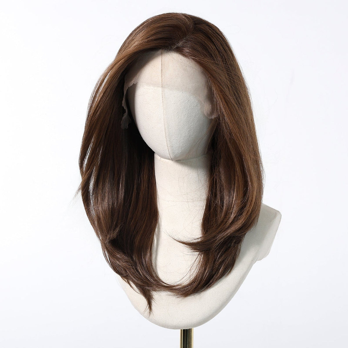 HairCube 18-Inch Layered Brown Librea Lace Free Parting Synthetic Wig ...
