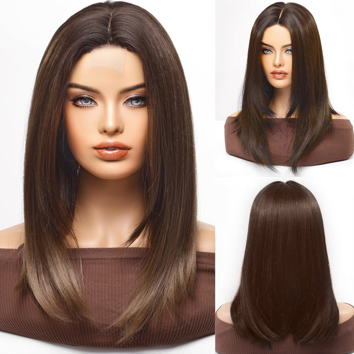 Haircube Layered Natural Brown Bob Wig with Front Lace – HAIRCUBE