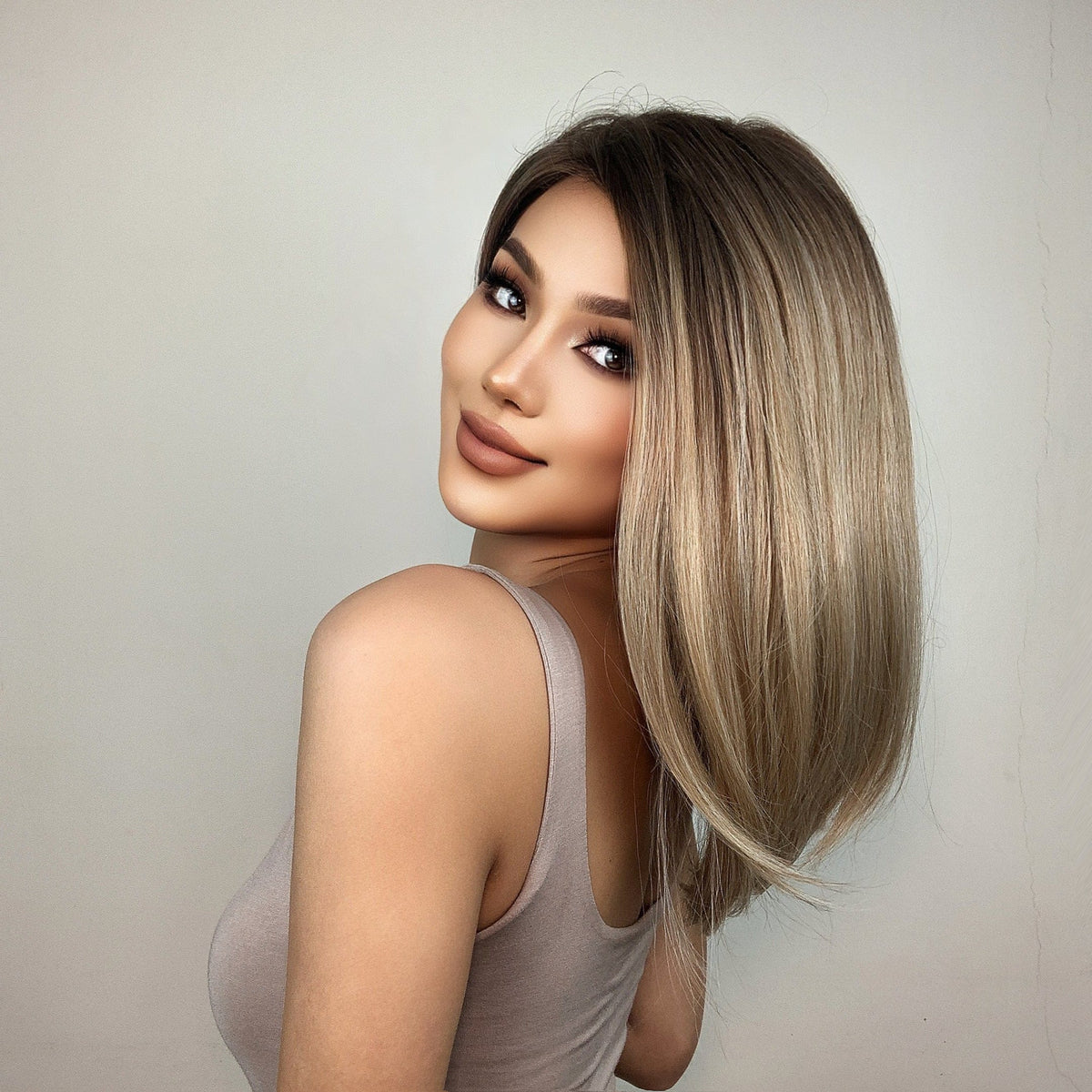 18 Inches Straight Lace Front Synthetic Wig（Sidepart) -Elektra – HAIRCUBE