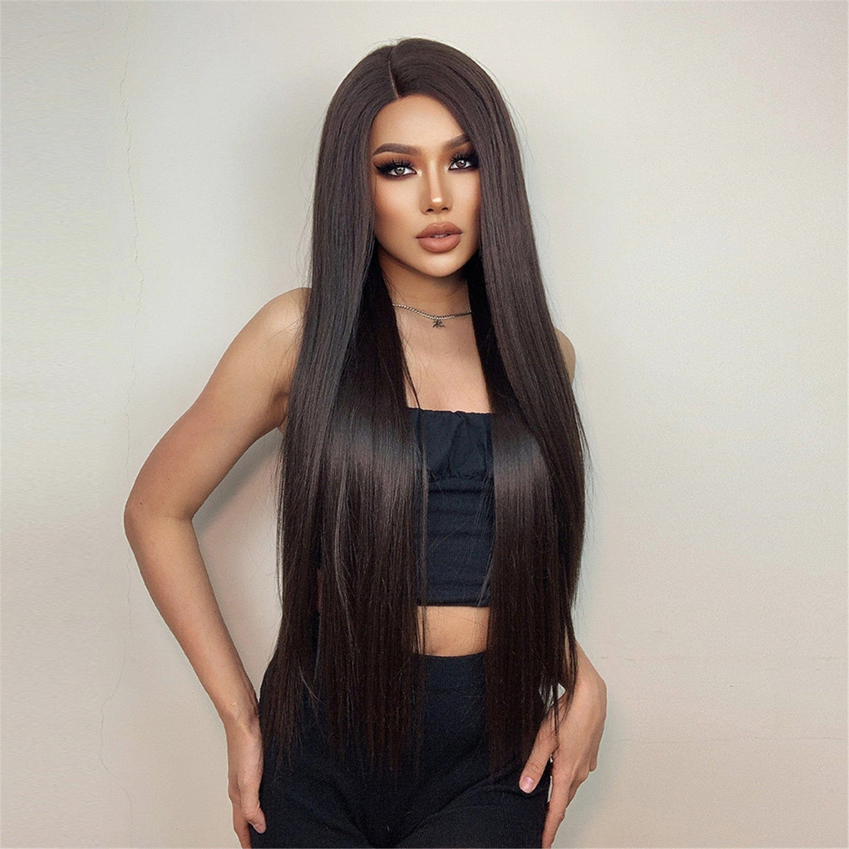 Haircube 30 Inches Side Part Straight Lace Front Synthetic Wig - Bowery ...