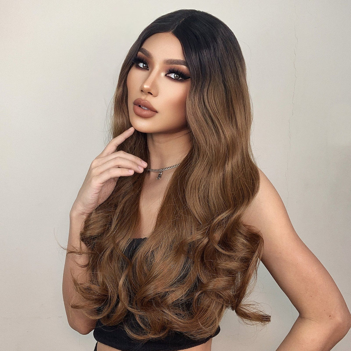 Haircube Wavy Gradient Lace Front Synthetic Wig – HAIRCUBE