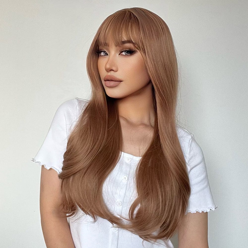 Haircube Natural Wavy Brown Synthetic Wig 🎗 Bella – HAIRCUBE