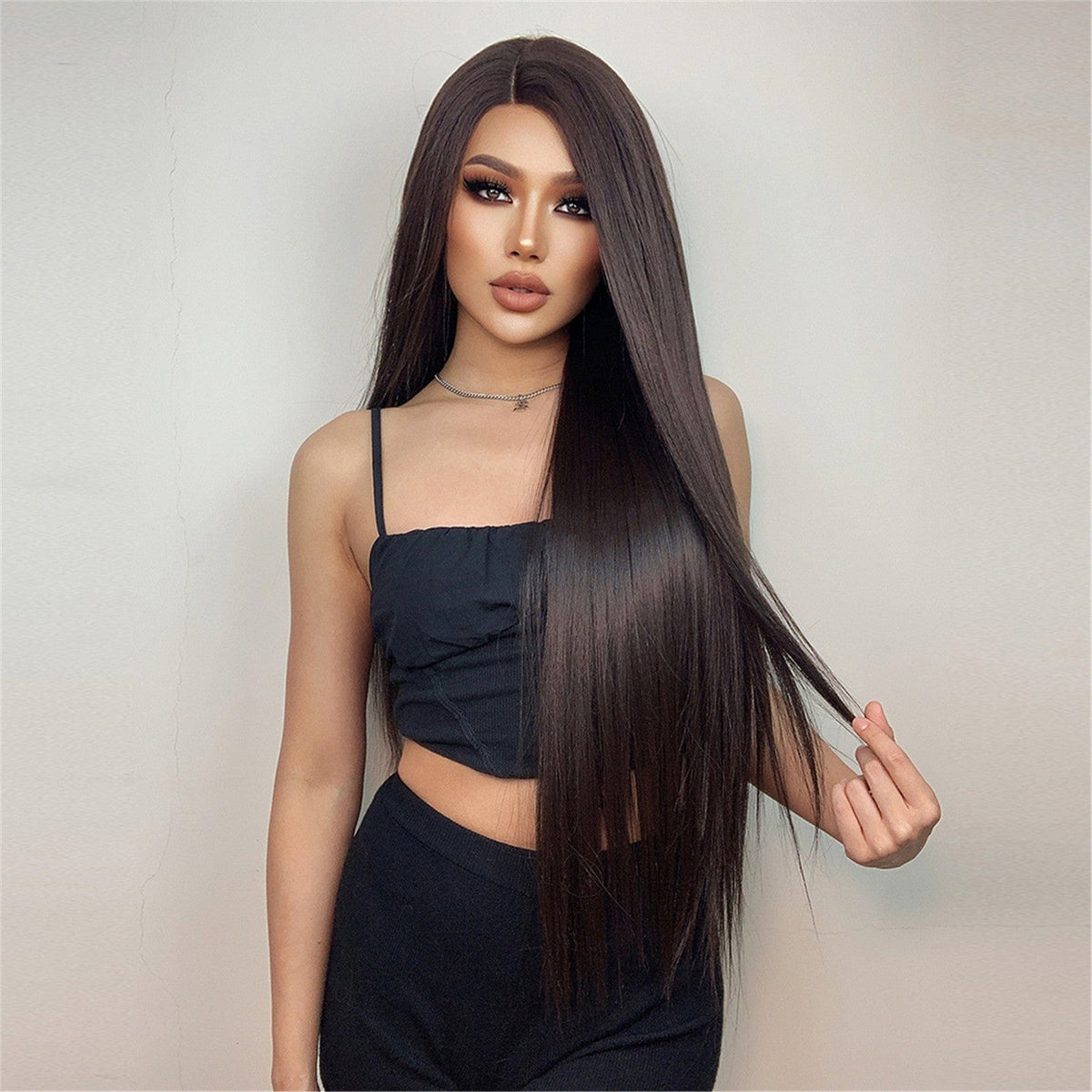 Haircube 30 Inches Side Part Straight Lace Front Synthetic Wig - Bowery ...