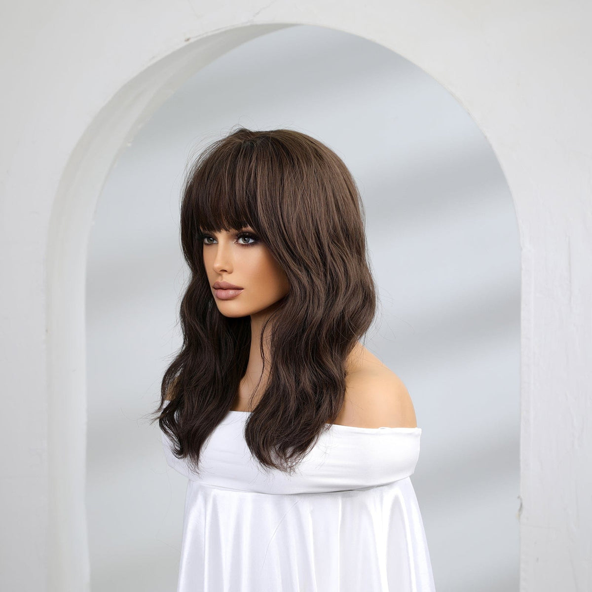 Haircube 2 Shades 18 Inches Bob With Bangs Curly Synthetic Wig ...