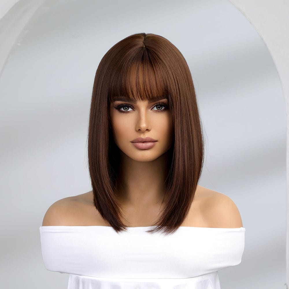 Haircube 3 Shades 16 Inches Curly Bob With Bangs Synthetic Wig ...